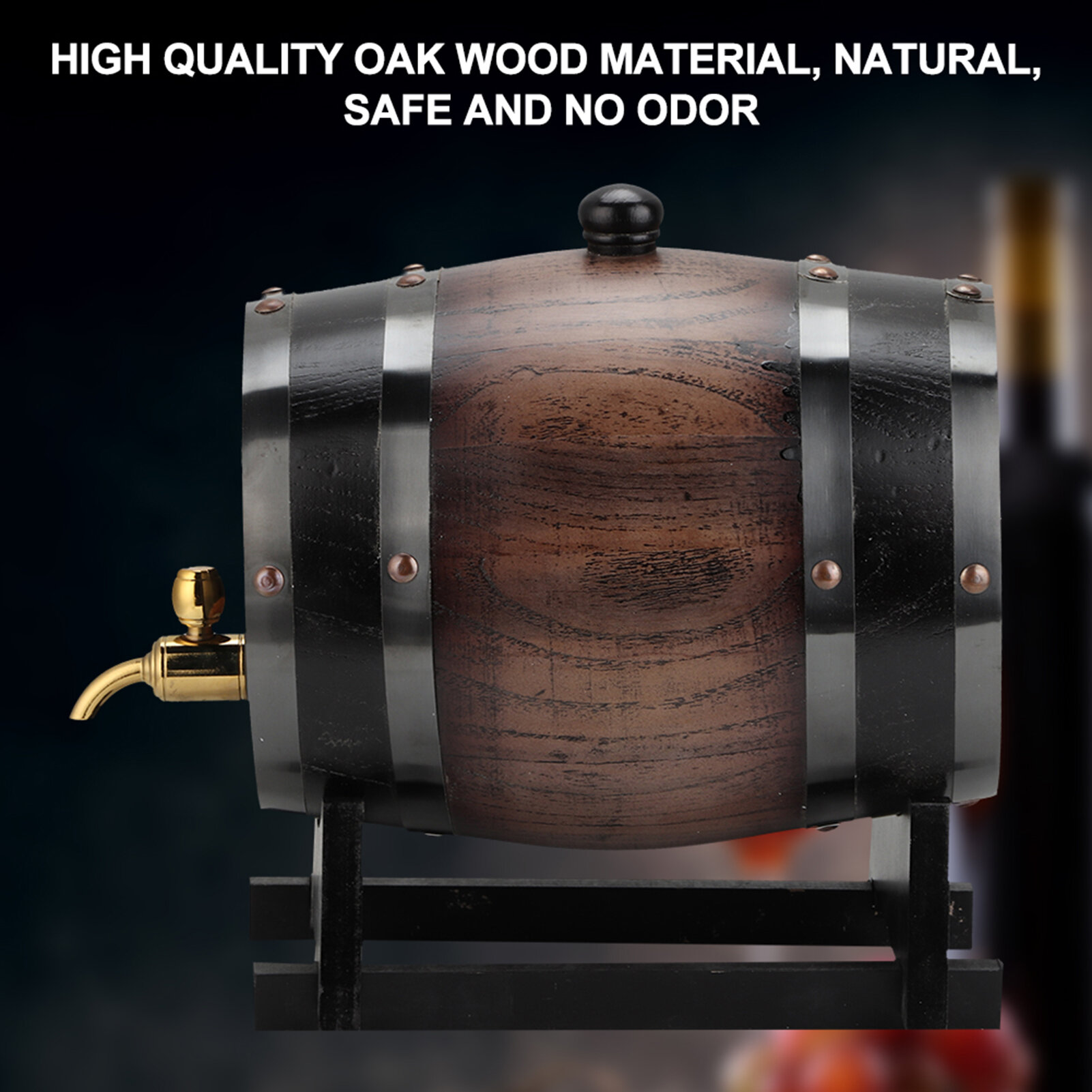 3л винтажная полосатая бочка из черного дуба для красного вина, бочонок, ведро-контейнер с краном для бренди, виски