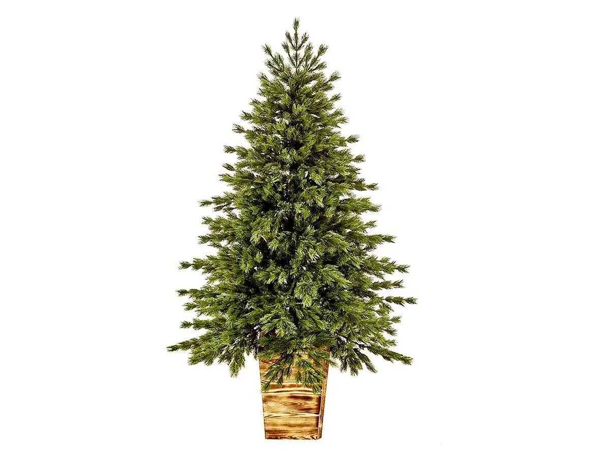 Искусственная елка Японская 180 см в деревянном кашпо, литая 100%, Max CHRISTMAS