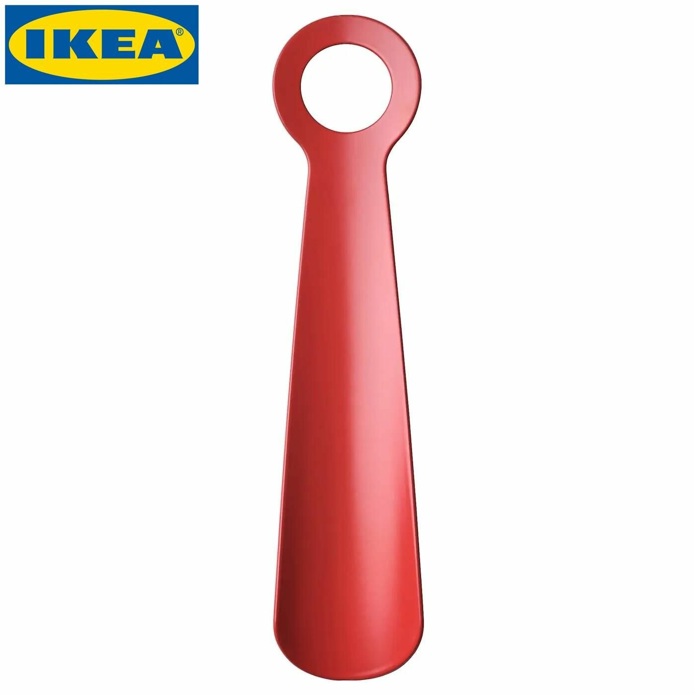 Рожок для обуви IKEA SNOSKYFFEL, металлический, длина 18см, яркий красный цвет