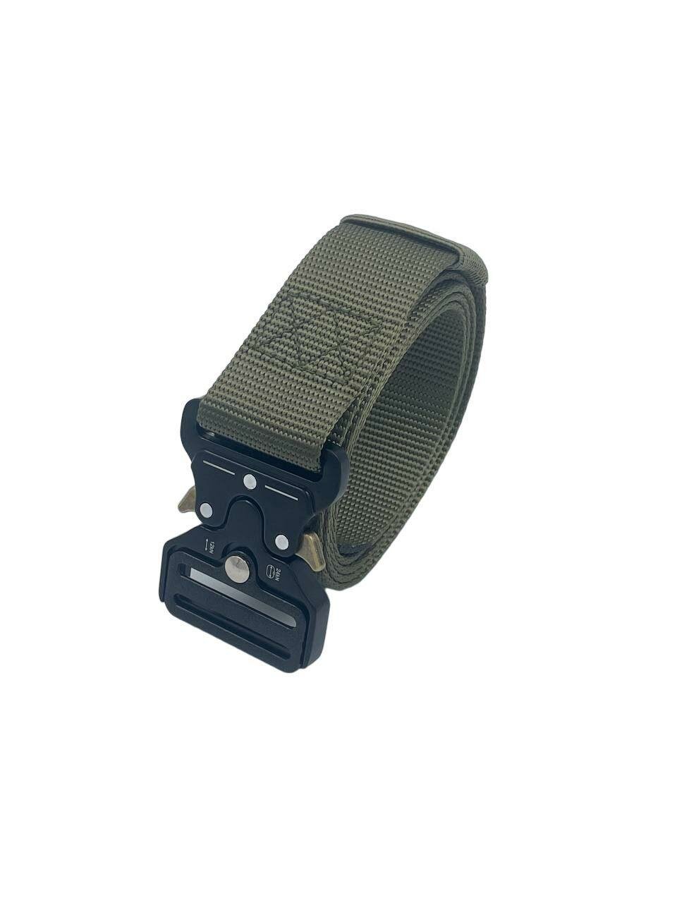 Ремень тактический Кобра, пряжка металл, нейлон, 123 см, зеленый