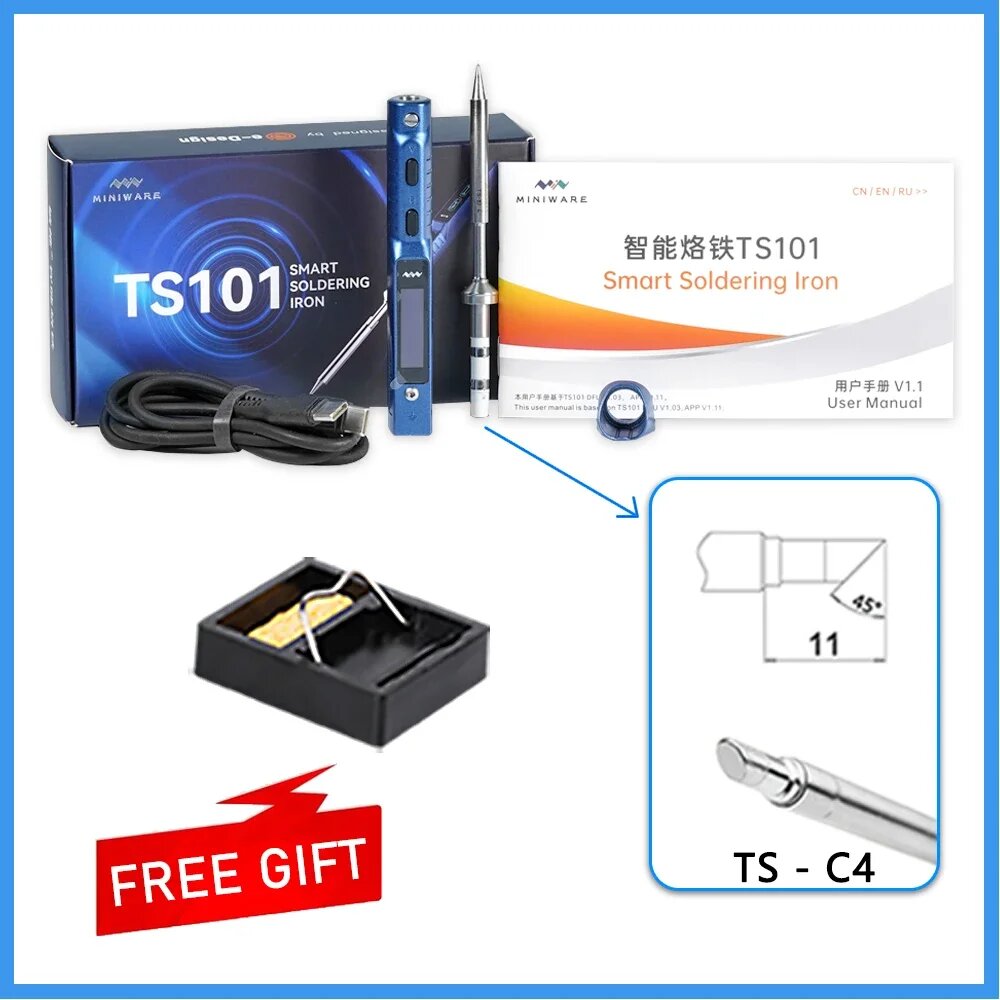 МиниWARE Blue TS101 электрический паяльник TS-C4