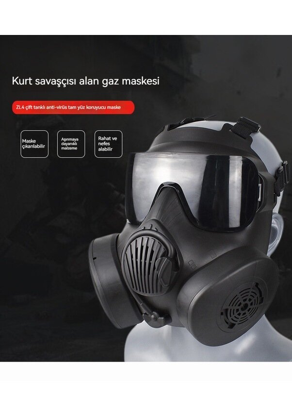 Тактический противогаз Real CS Military Fan Equipment, черный