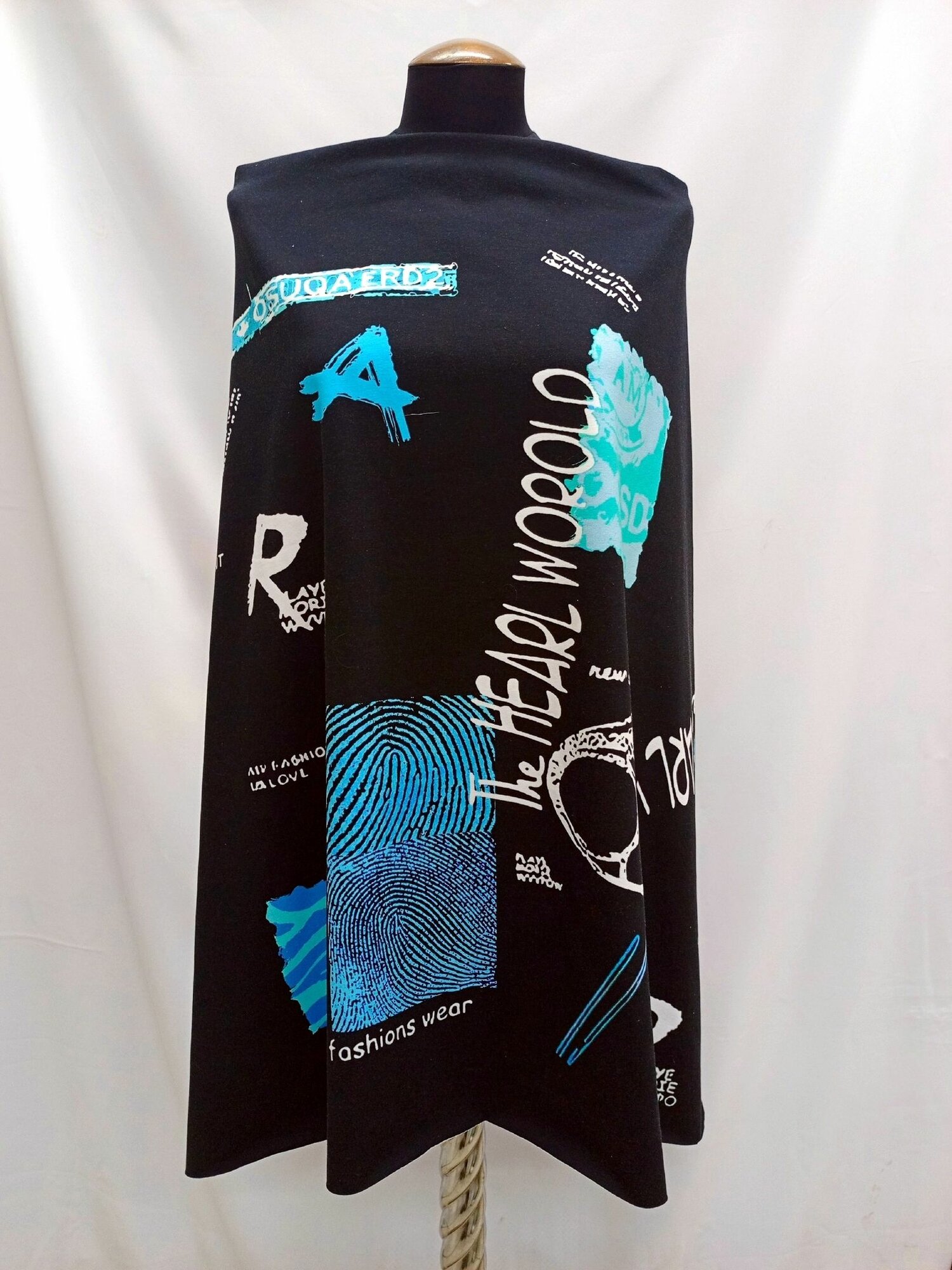 Трикотаж кулирка с лайкрой купон "Отпечаток", ткань для шитья, 78*180