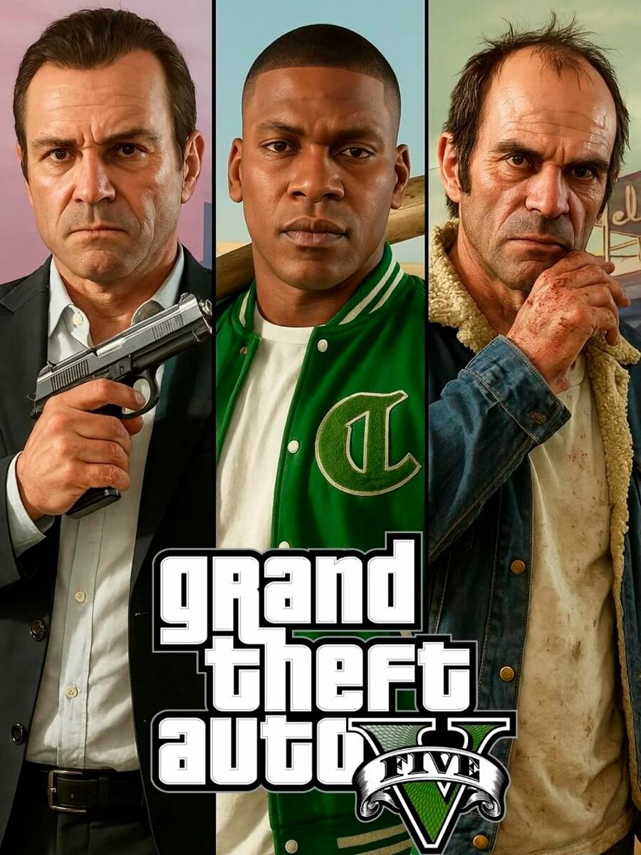 Постер для интерьера на стену (60х90 см). Игра GTA5