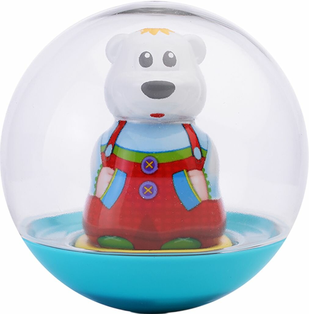 Детская погремушка неваляшка "Мишка", игрушка качалка ванька-встанька со звуком для детей