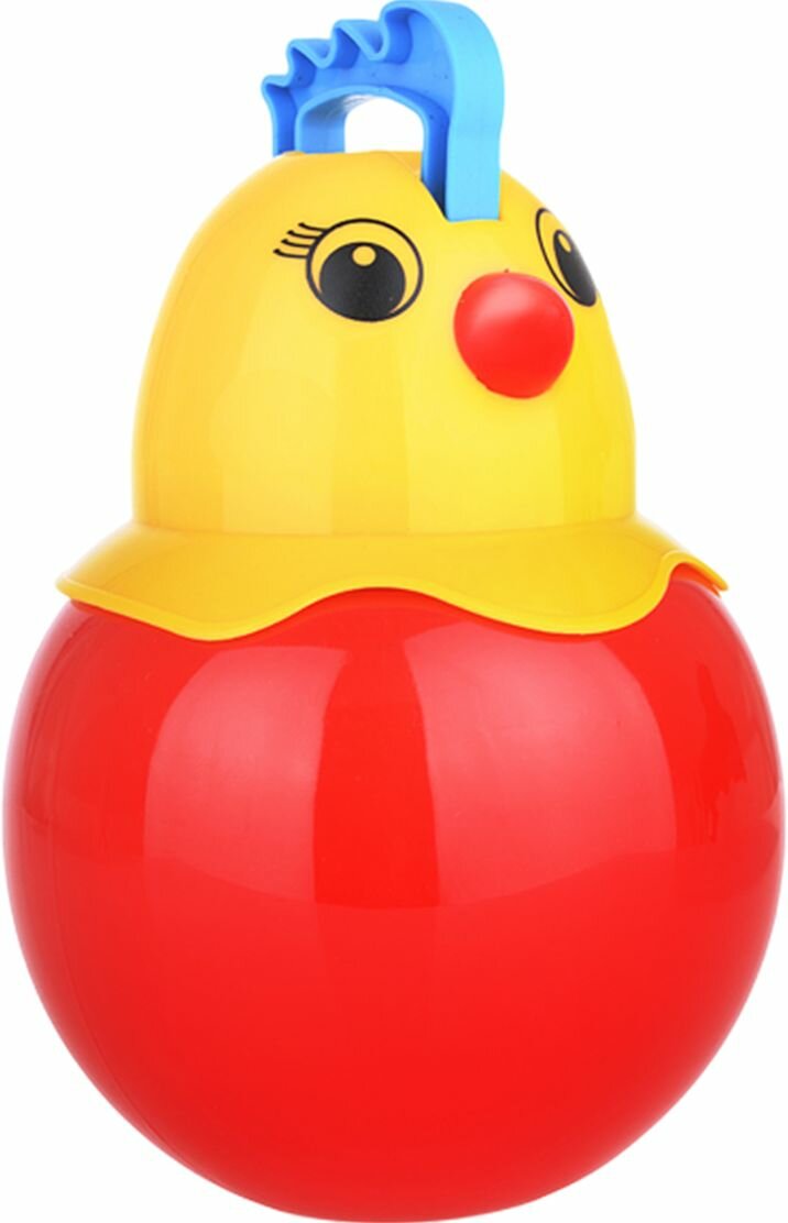 Детская музыкальная кукла "Неваляшка Птичка" малая, игрушка качалка ванька-встанька со звуком для детей