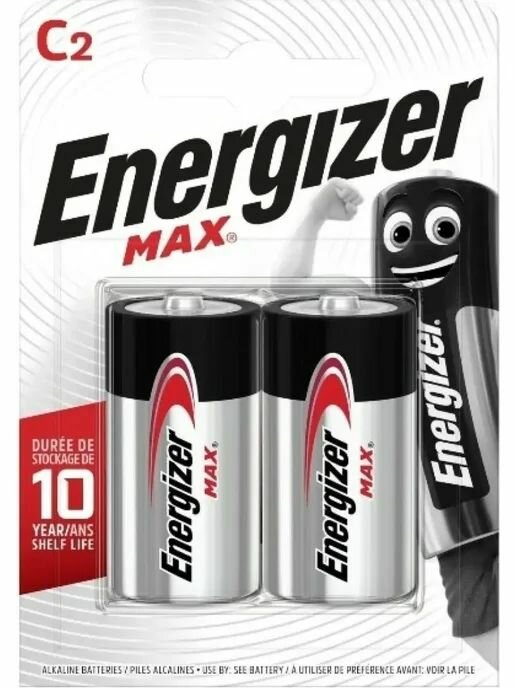 Батарейка Energizer MAX LR14 C, 2 штуки (2 штуки в одном блистере)