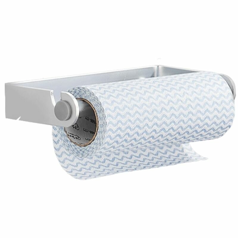 Настенное крепление для кухни, держатель для рулонной бумаги, шкаф, алюминиевая клейкая вешалка для полотенец, полка