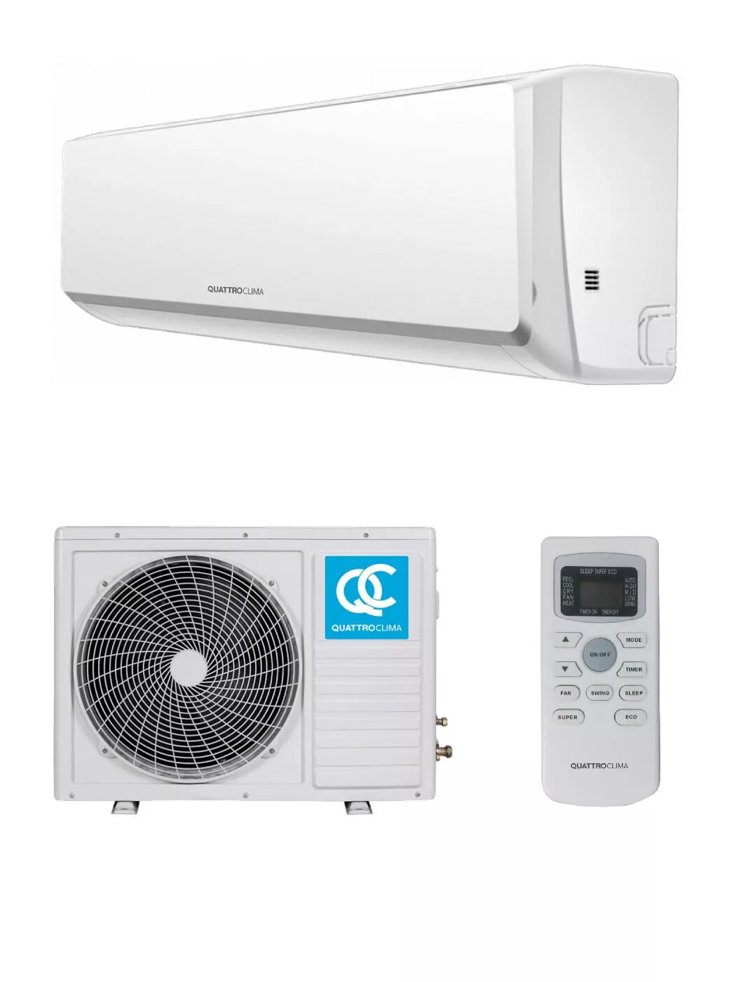 Кондиционер QUATTROCLIMA QV-M09WBE/QN-M09WBE серии Monsone inverter (комплект)