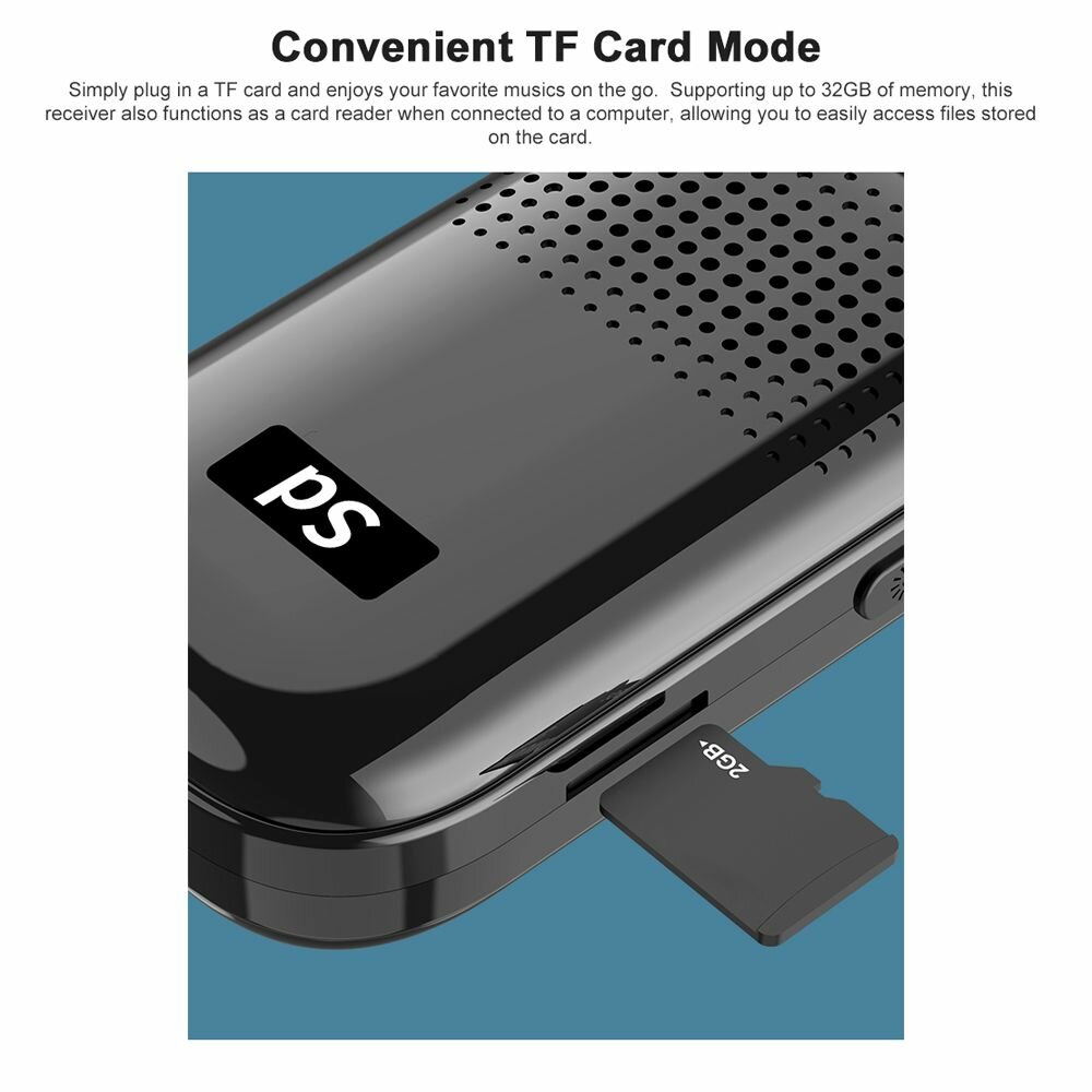 Аудиоадаптер BT5.4, поддержка TF/FM, динамик, для авто/дома