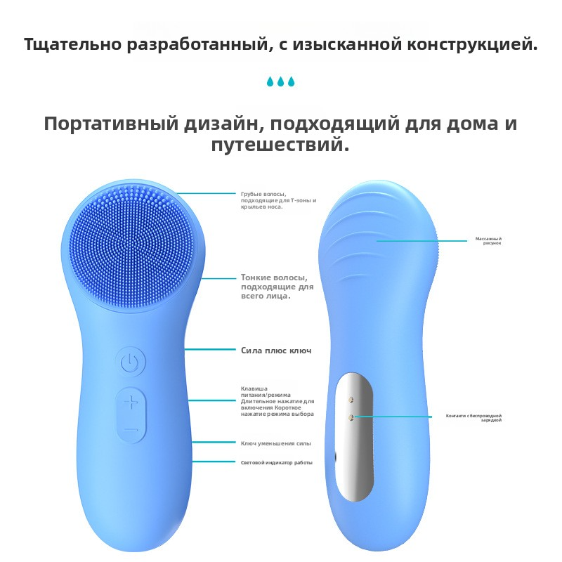 Новый электромассажный очистительный инструмент для лица с гипсовым покрытием и тепловой therapy, с вибрацией ручки, подходит для снятия макияжа с кожи лица。