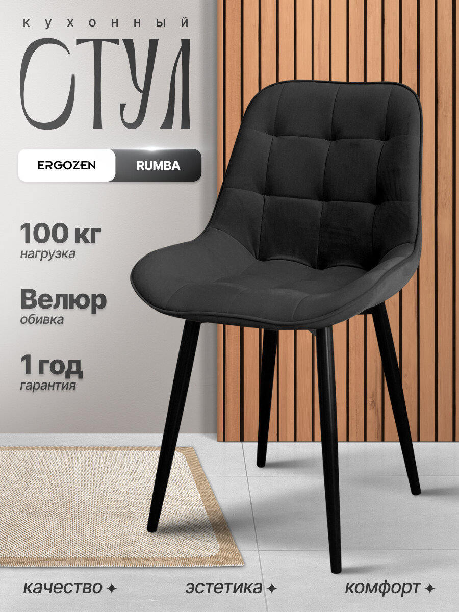 Стул для кухни и комнаты Ergozen Rumba черный