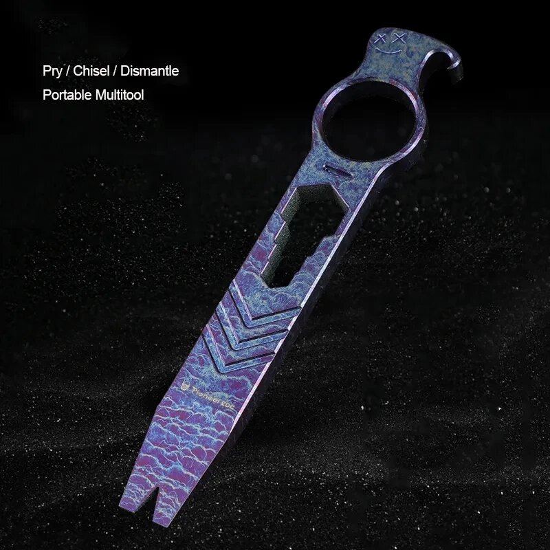 Мини-лом из титанового сплава, оборудование для кемпинга, портативный многофункциональный гаечный ключ, EDC, многофункциональный инструмент для выживания, открывалка для бутылок