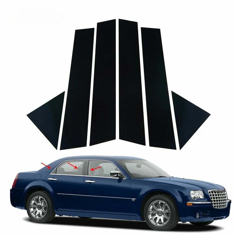 6 шт. наклеек на оконные стойки для Chrysler 300/300C и Dodge Magnum 2005-2010, автомобильные аксессуары для стайлинга