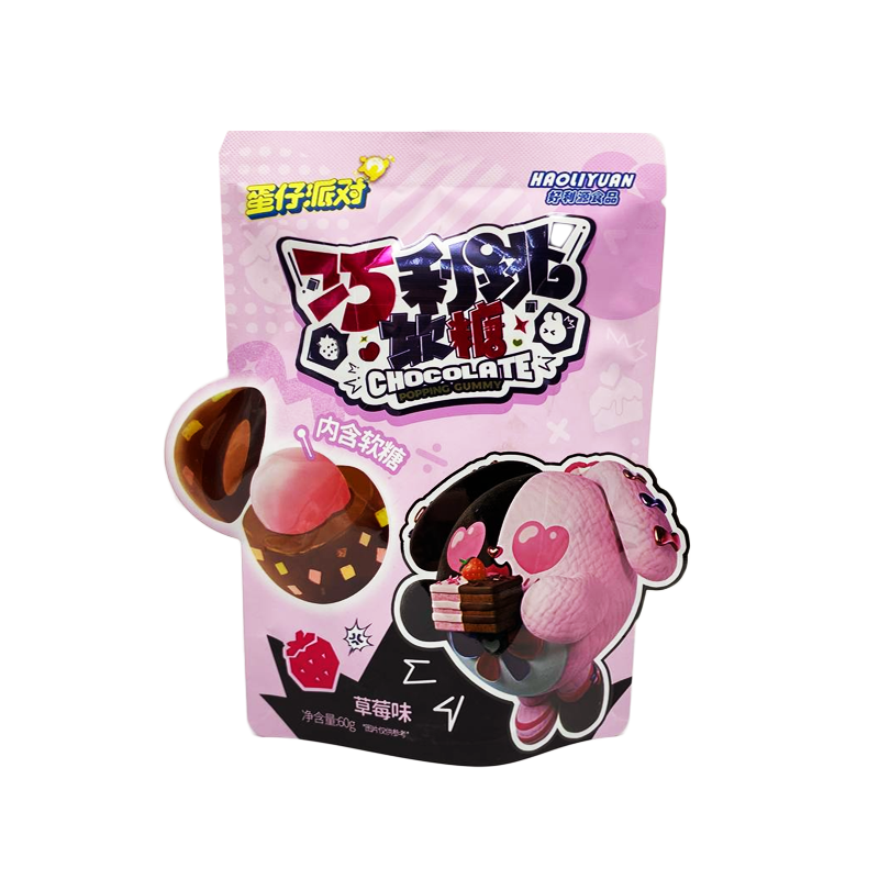 Конфета шипучка HaoLiYang со вкусом шоколада и клубники 60 г, Китай