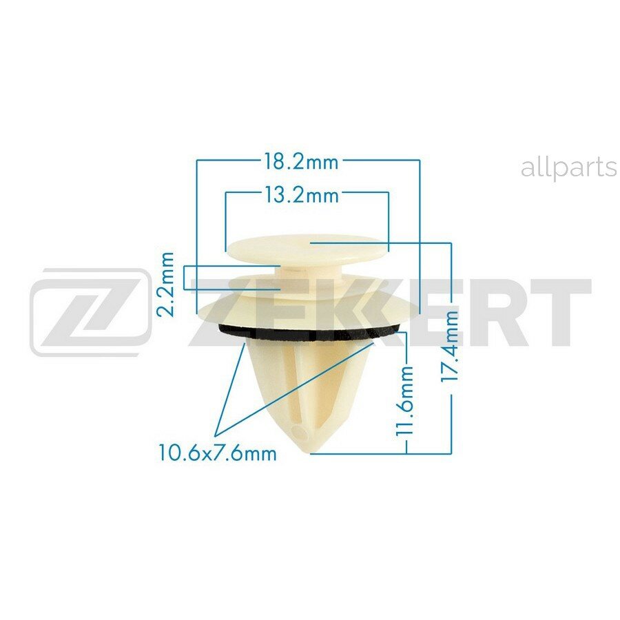 ZEKKERT BE-1845 Клипса крепёжная Mercedes-Benz (миним. кол-во заказа 10 шт)