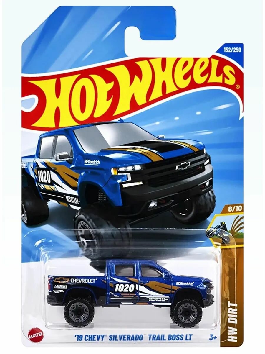 HYY97 Hot Wheels машинка металлическая игрушка коллекционная масштабная модель 19 Chevy Silverado Trail Boss LT Кейс 2025