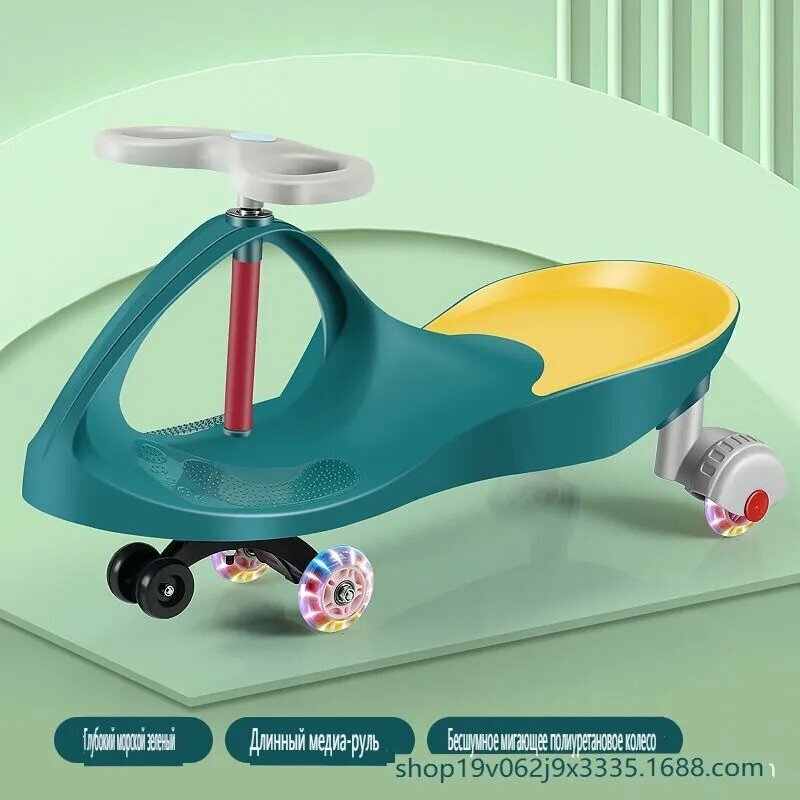 Машинка-каталка Bradex "Бибикар" MUSEN, для детей, 5 колес, полиуретан, зеленая