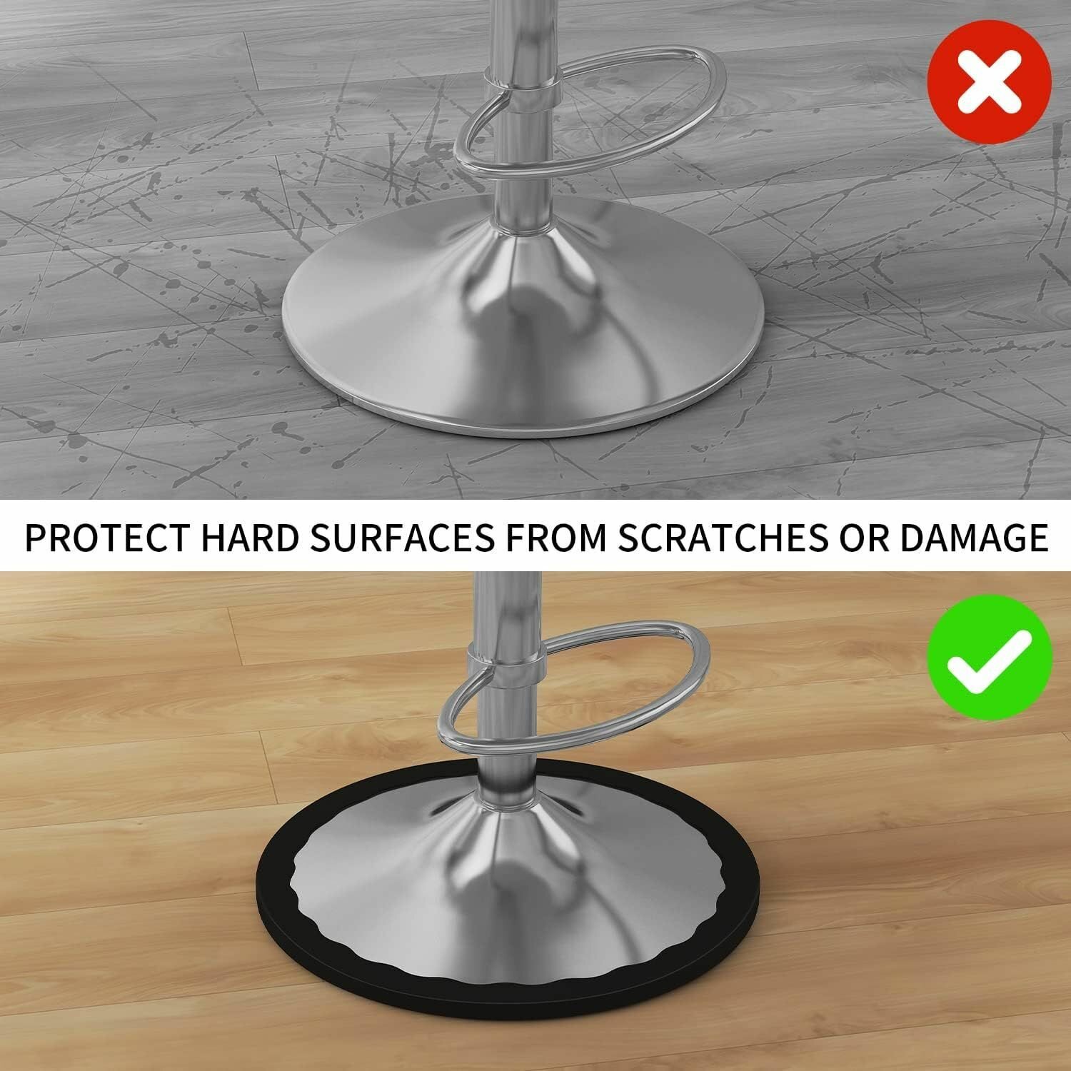 2 шт, накладки на ножки барных стульев, кольцо, подходит для стульев размером от 16,5 до 18,5 дюймов, нескользящая силиконовая защита для пола