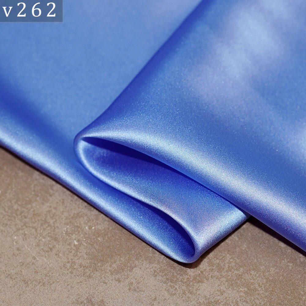 HYSK шелковая атласная ткань темно-синяя Синий, 1m, v262