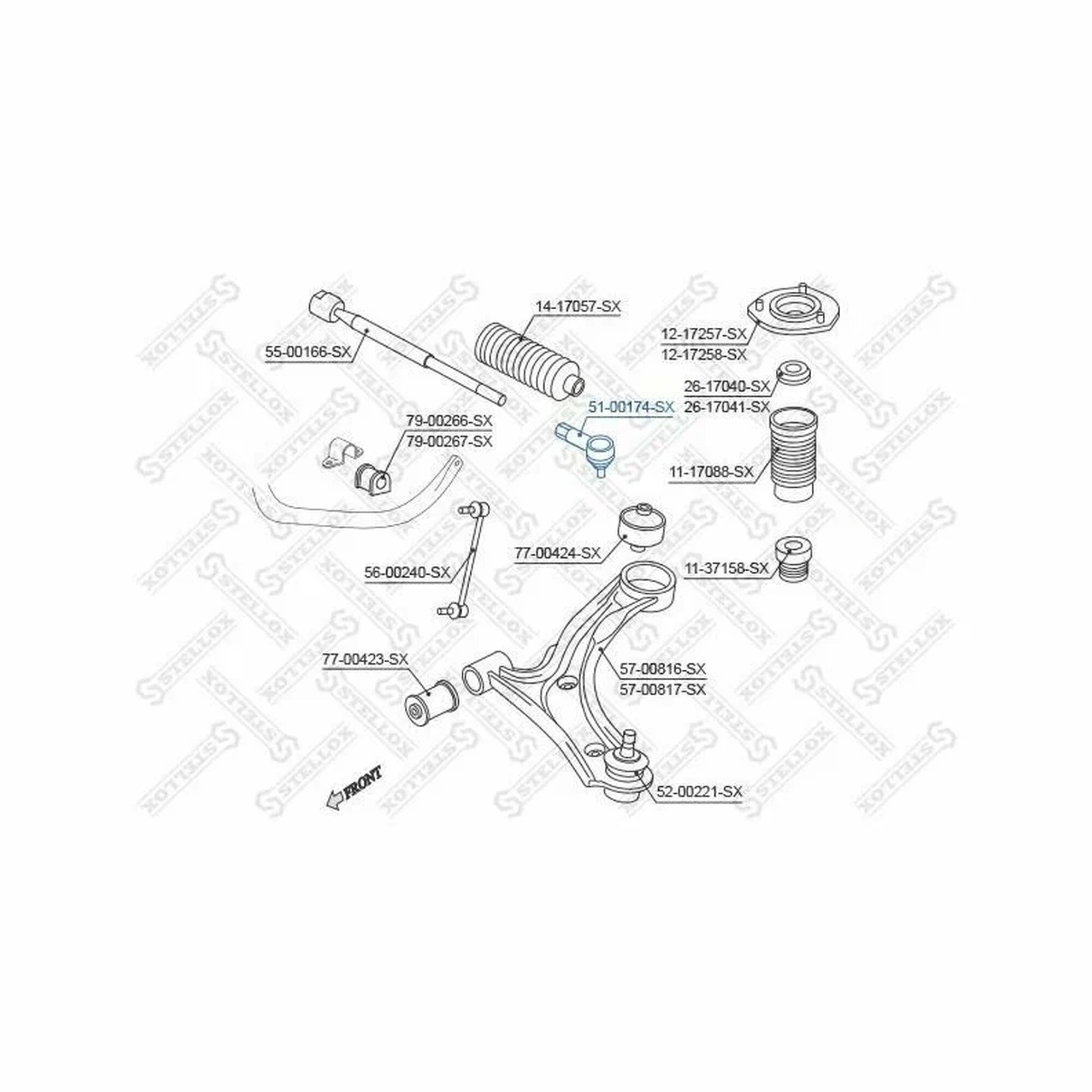Наконечник рулевой тяги Suzuki SX4 06-, Grand Vita, STELLOX 5100174SX