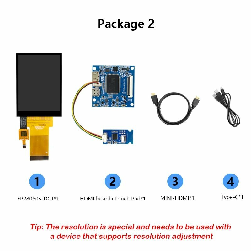 POWKITO 3D-печатный мини-экран 2,8 дюйма HDMI Macintosh Touch