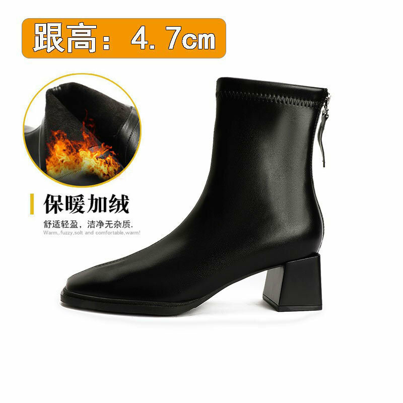 MOOCIE Французские ботильоны на высоком каблуке, новые модные ботинки 2025 года на толстом каблуке, мягкие кожаные белые одинарные ботинки на весну и осень, узкие ботинки с квадратным носком