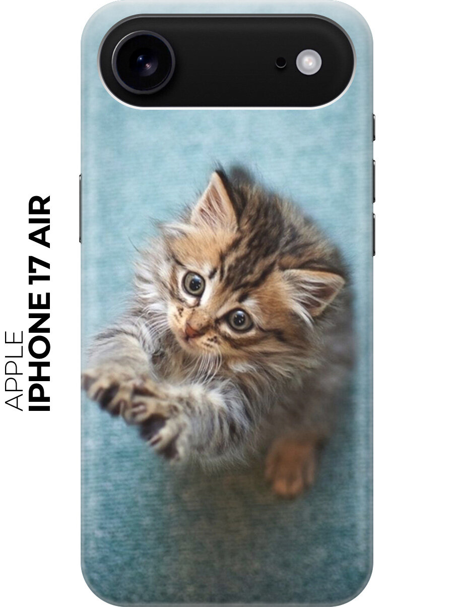 Силиконовый чехол на Apple iPhone 17 Air с принтом "Котёнок на голубом"