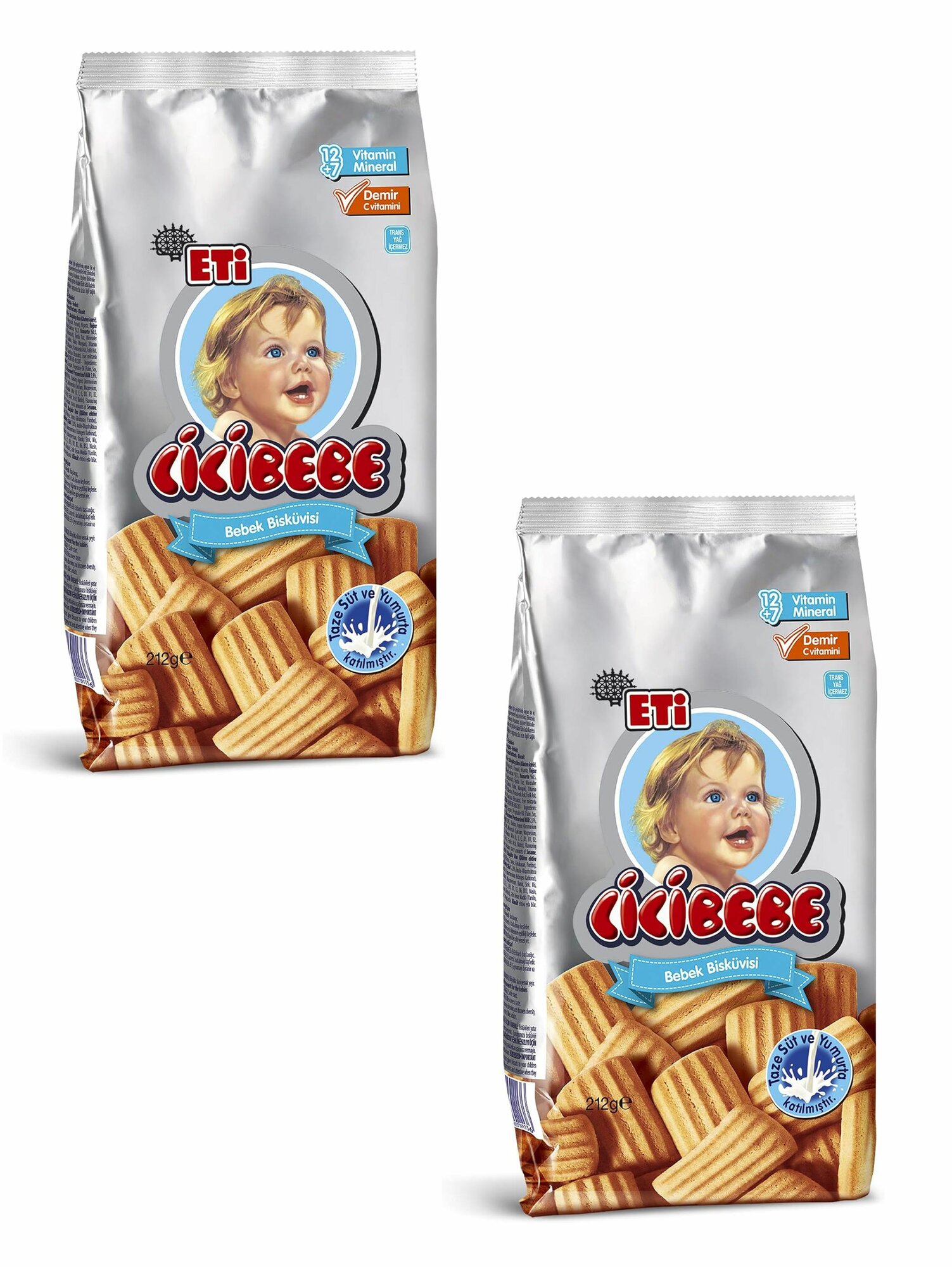 Печенье молочное для детей "ETI", Bebek Biskuvisi, 2шт. по 212гр. Турция