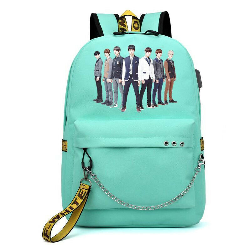 Рюкзак GOT7 бирюзовый с цепью №2