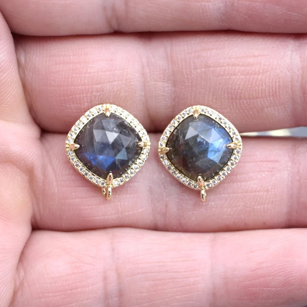 Серьги CLDXUCLD синие амазонит лабрадорит 6 пар Темно-синий, Labradorite stone