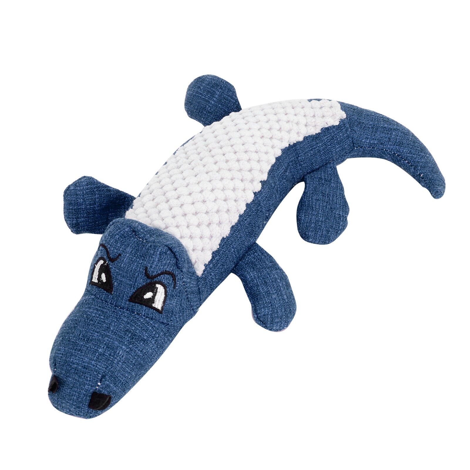 Dog Toys Simulation Crocodile Shape Plush Stuffed Bite Resistant Molar Pet Vocal ToysBlue