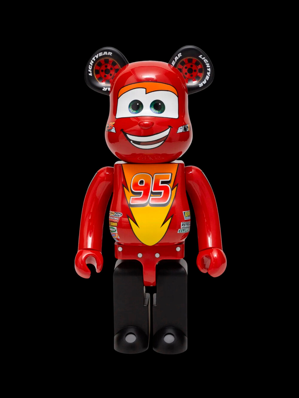 Коллекционная оригинальная фигура Bearbrick x Disney Pixar Lightning McQueen 1000% / 70 см высота / ABS пластик