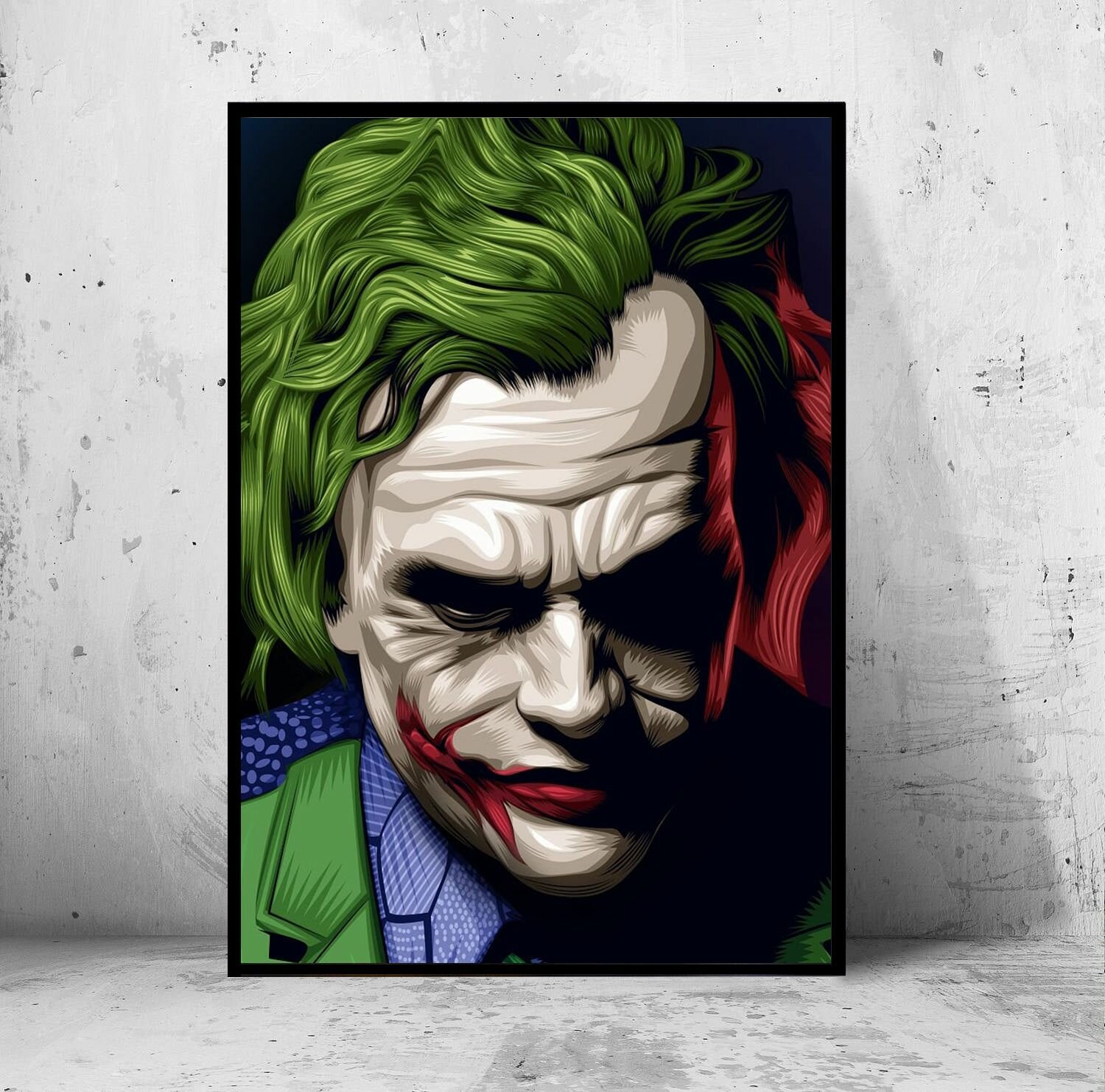 Плакат, постер Джокер, Joker (Хит Леджер, Heath Ledger) на бумаге, размер 21х30см