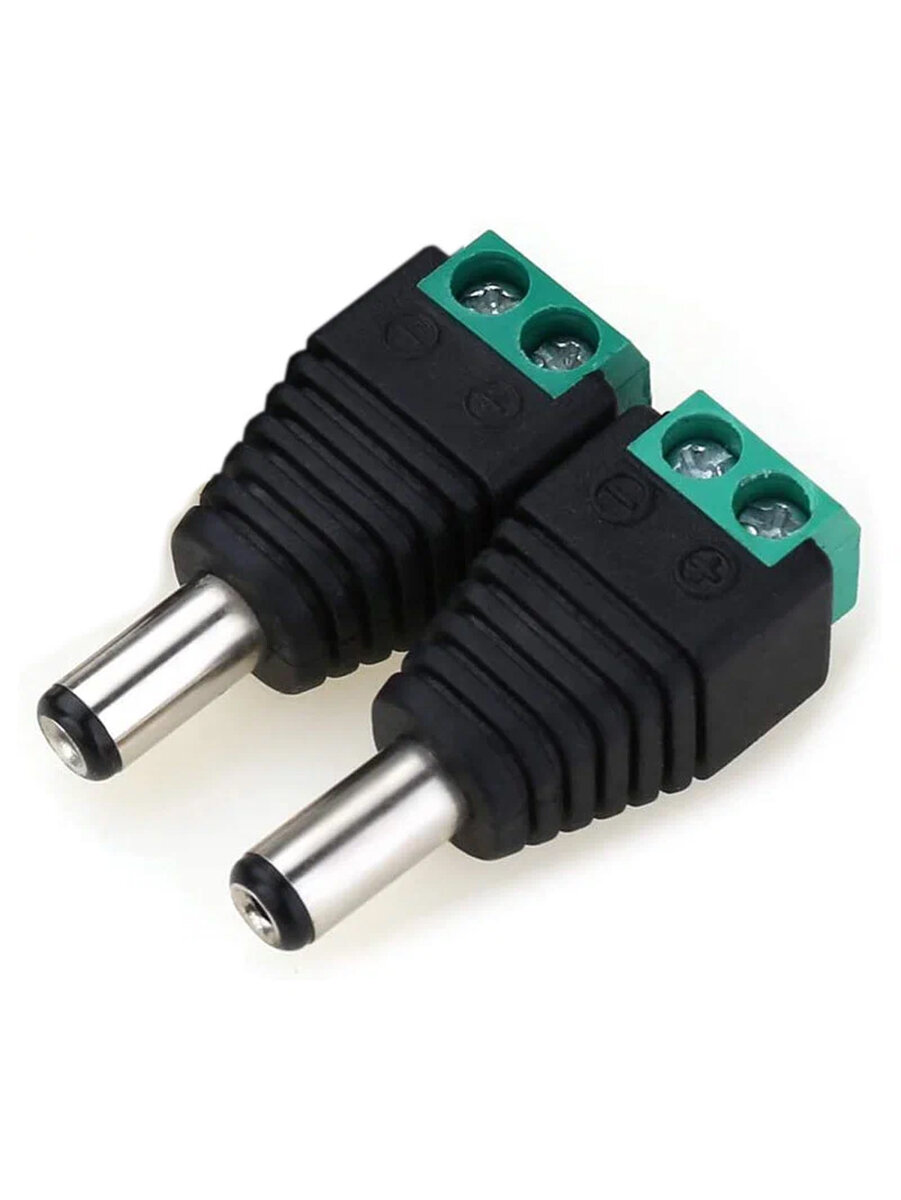 Штекер питания папа 2.1х5.5 с клеммной колодкой (под винт) - 2 штуки