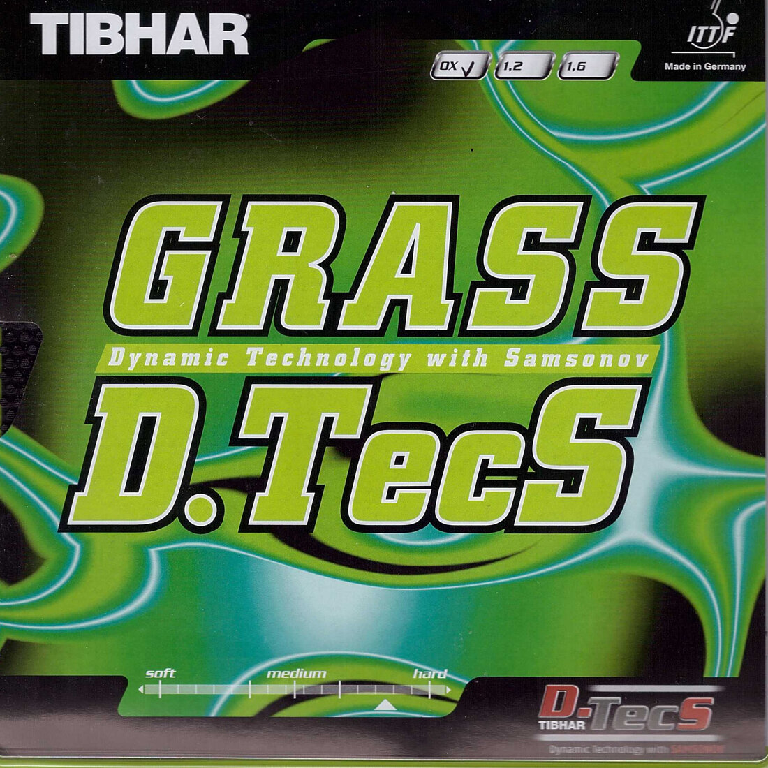 Накладка для ракетки настольного тенниса TIBHAR Grass DTecs, Черный, толщина губки 0,9