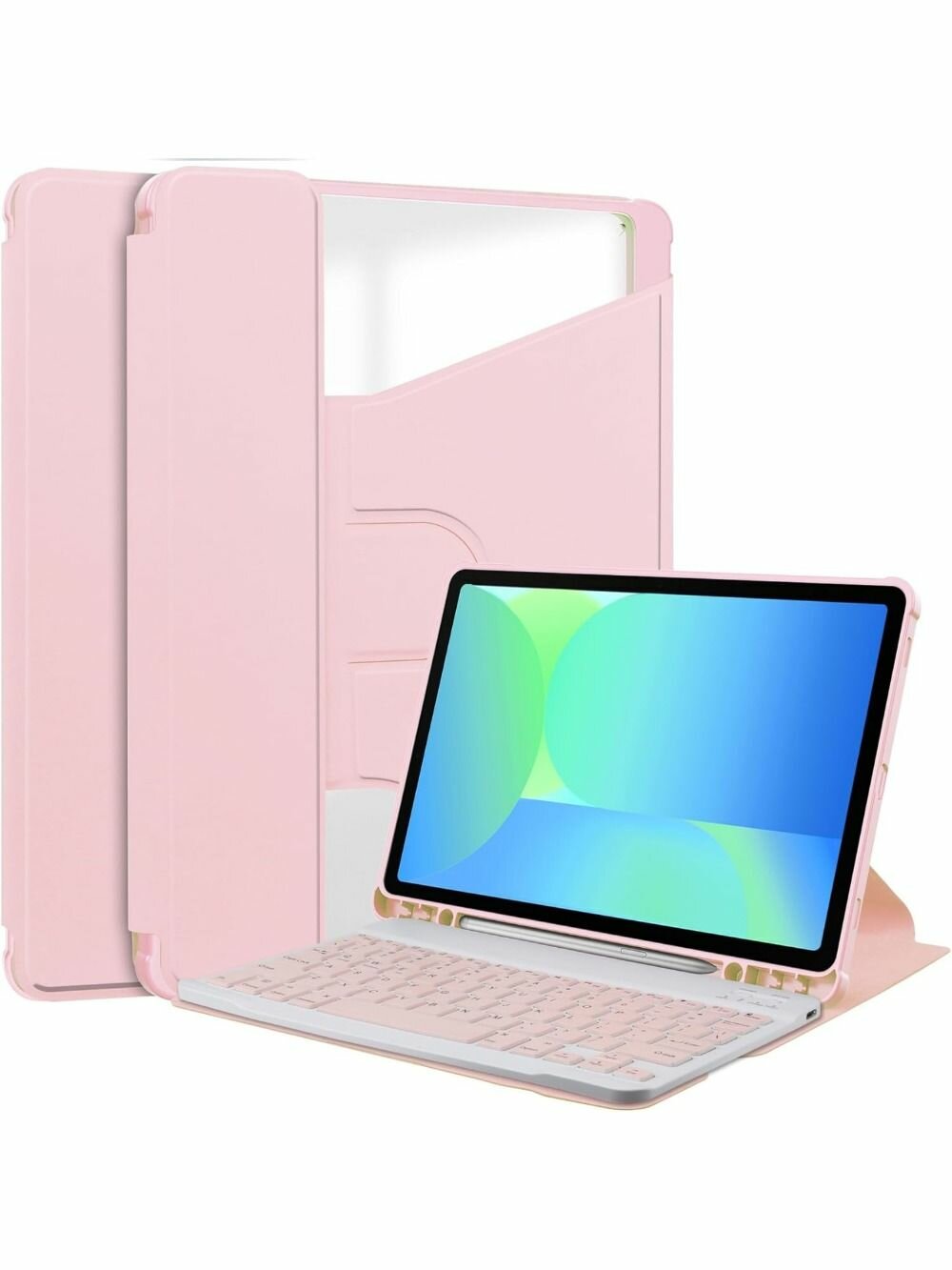 Чехол с русской клавиатурой для беспроводной связи Bluetooth, совместимый с Samsung Galaxy Tab S10 FE 2025, 10,9 дюймов, чехол с прорезью для пера