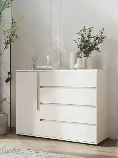 Комод Норд 1 дверь 4 ящика 1200 золотые ручки Кашемир