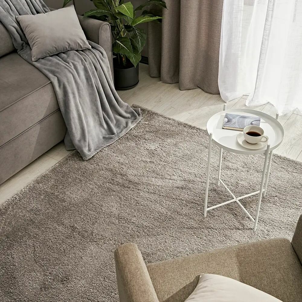 Ковер Shaggy Bosfor 80x150 см полипропилен цвет серый