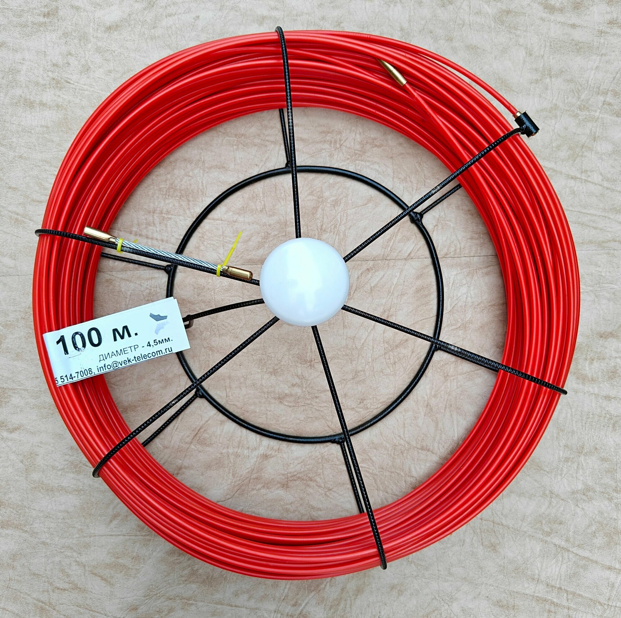 Усиленное УЗК 250 метров, 4,5мм пруток, протяжка для кабеля в кассете