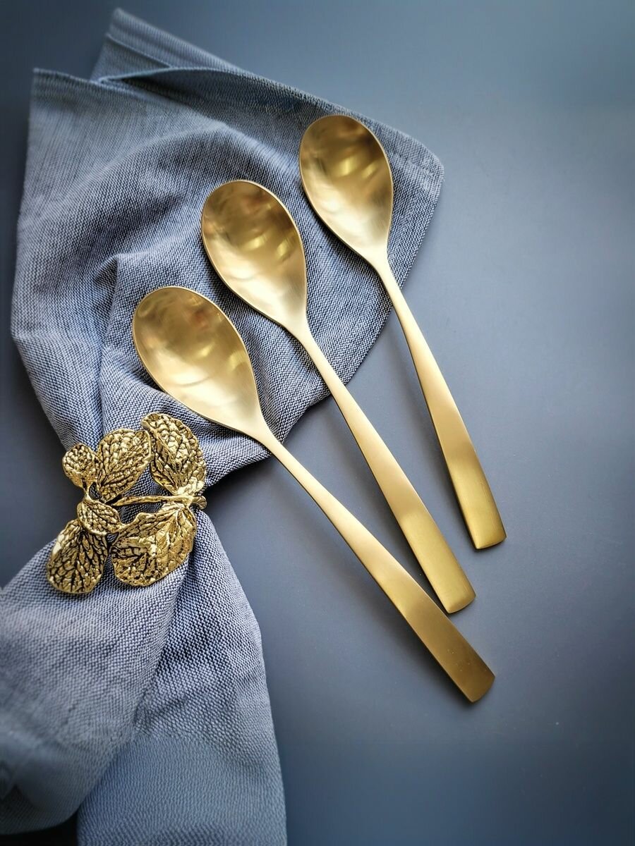 Набор приборов, столовые ложки 3 шт, золото "COMAS" "BCN COLORS 18% Gold". Испания