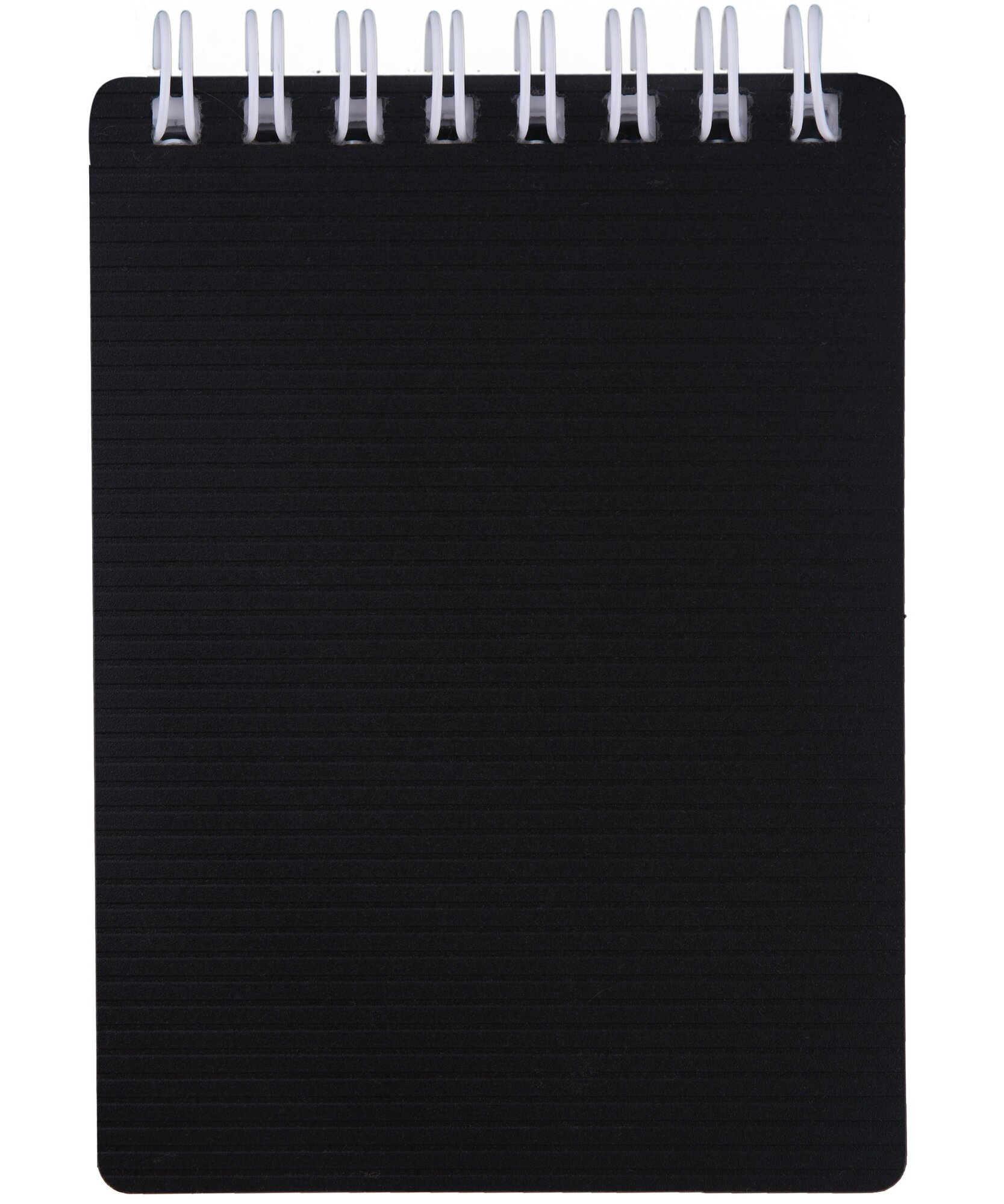 Блокнот А7 80л кл. "VELVET" черный, пласт. обл, спираль