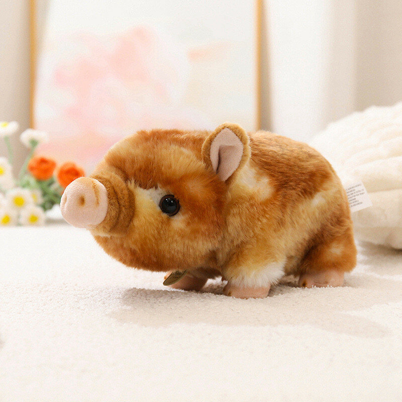 Fluffy and cute pig plush doll soft stuffed animal toy for decor and comfort