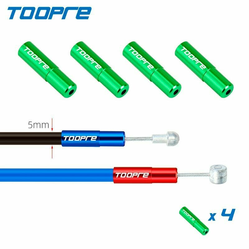 Наконечники оплетки тормоза TOOPRE, зеленый цвет, 4 шт, 5 мм