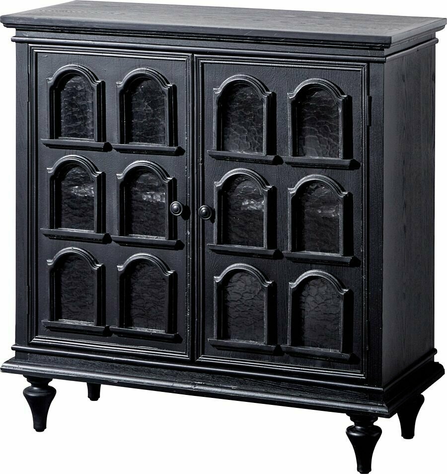 Комод Glasar Богемский Нуар 62-064, дерево, МДФ, стекло, 90x36x93 см