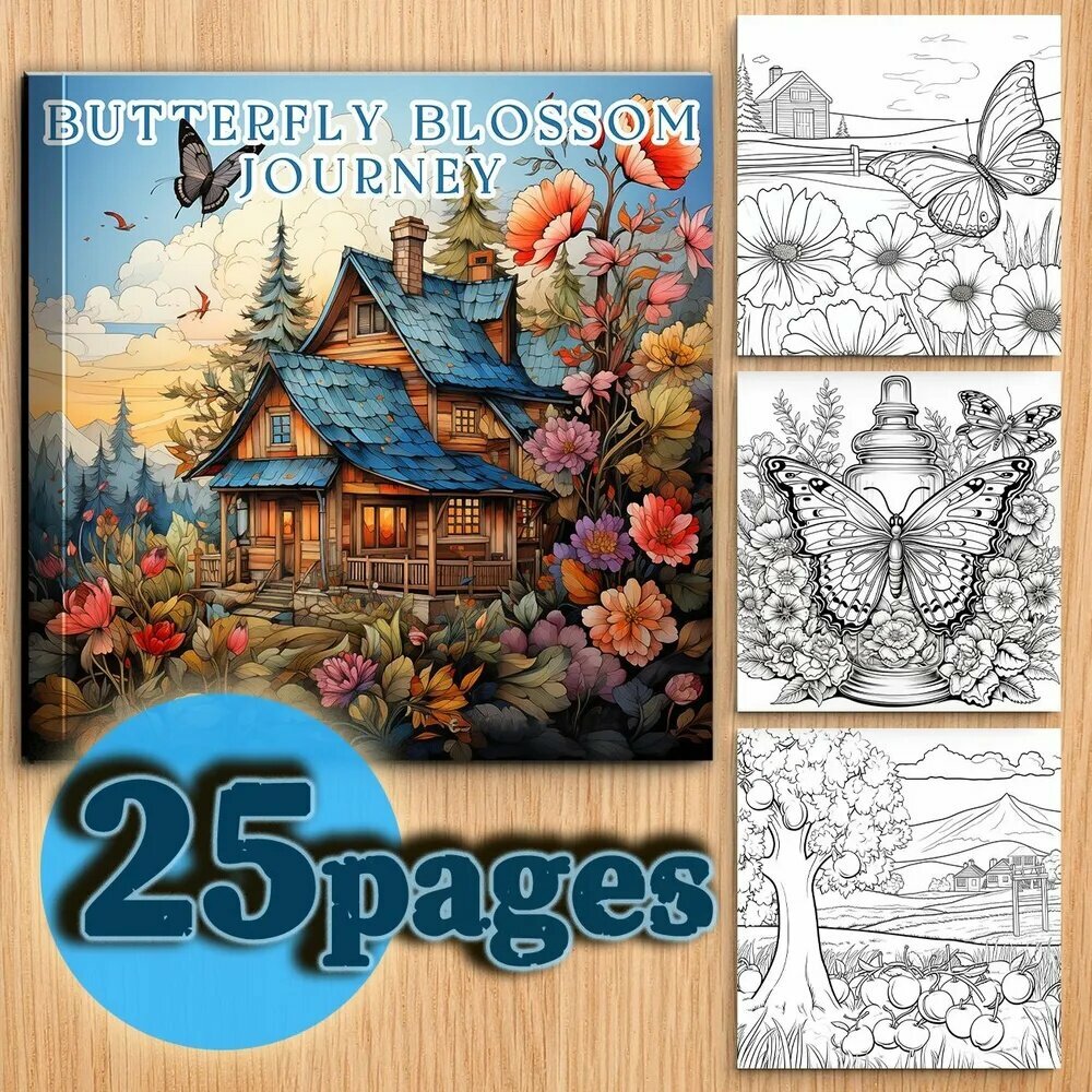 Детская книжка-раскраска, тематическая раскраска с животными для взрослых и детей, 20 см*20 см