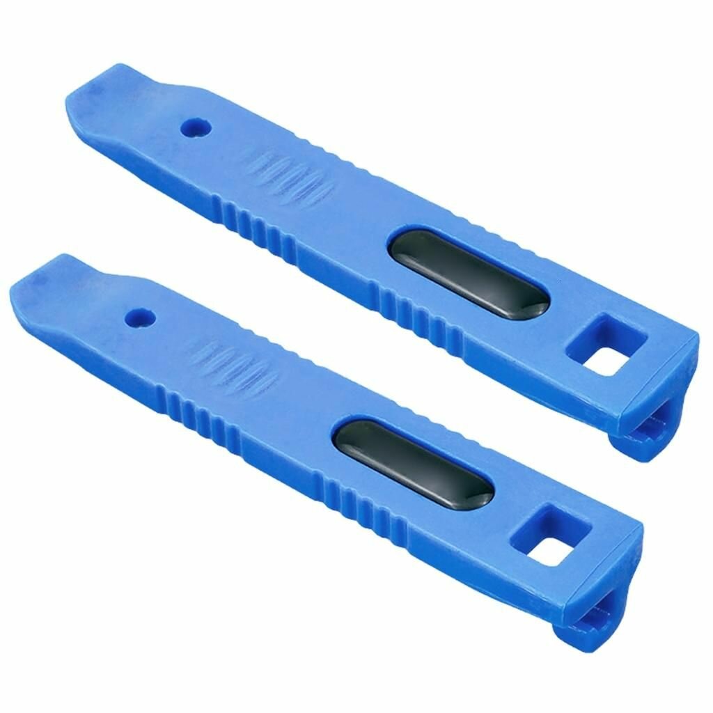 2 стержня для крепления велосипедных шин синего цвета