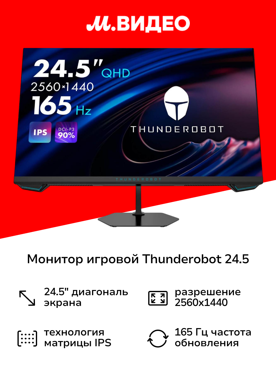Монитор игровой Thunderobot 24.5"/IPS/2560x1440/165Гц/черный (LQ25F165)