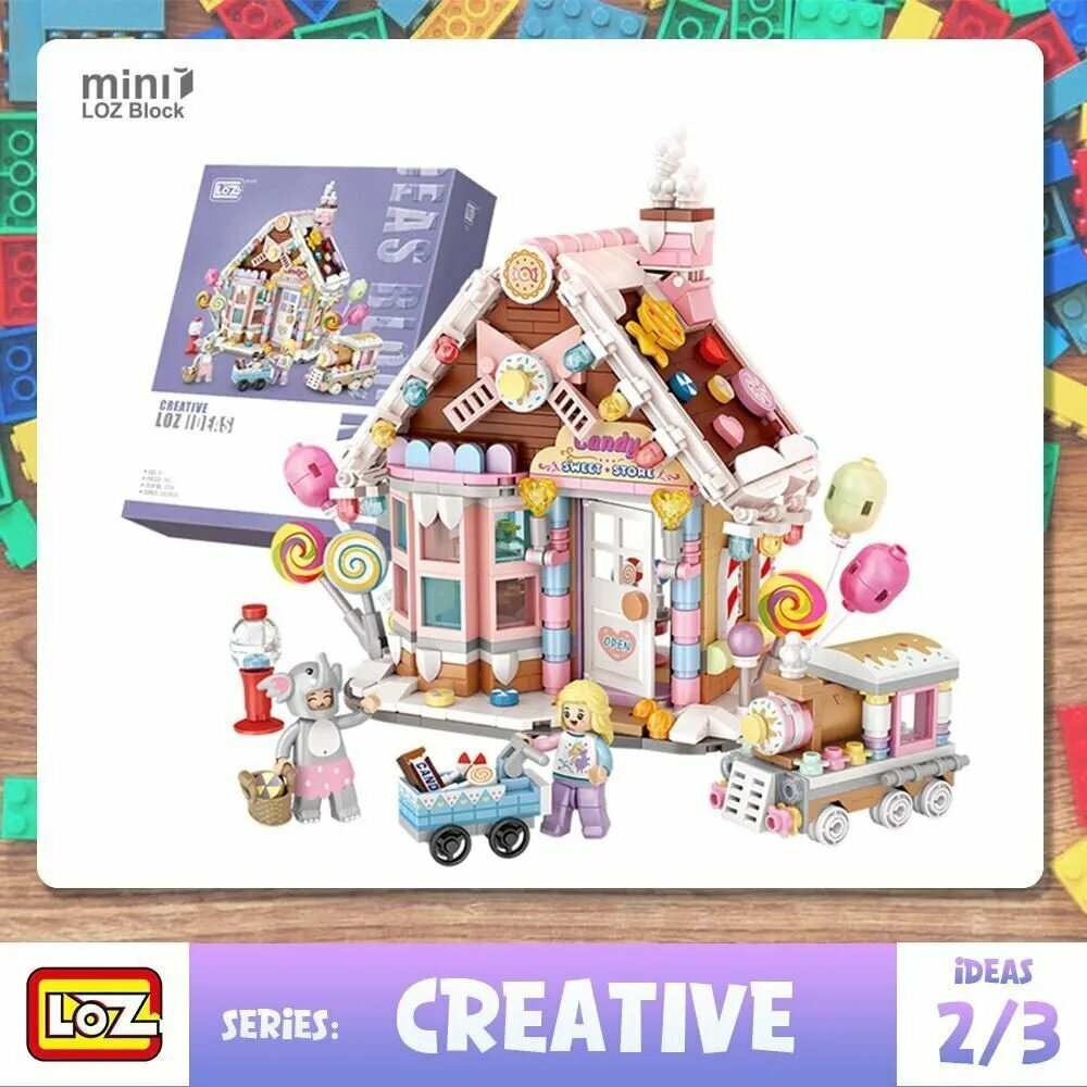 Конструктор из пластика LOZ Имбирный домик из серии Рождество, 781 деталь, модель 1224, станет отличным рождественским подарком для детей и взрослыхhyyy