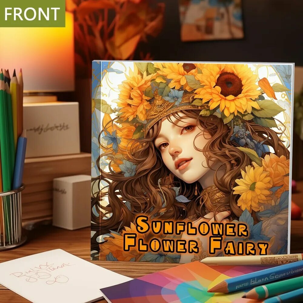 Книжка-раскраска цветочная фея, Альбом для рисования эльфы, высокое качество Книга каракулей 30 см*21 см, подходит для раскрашивания как взрослыми, так и детьми